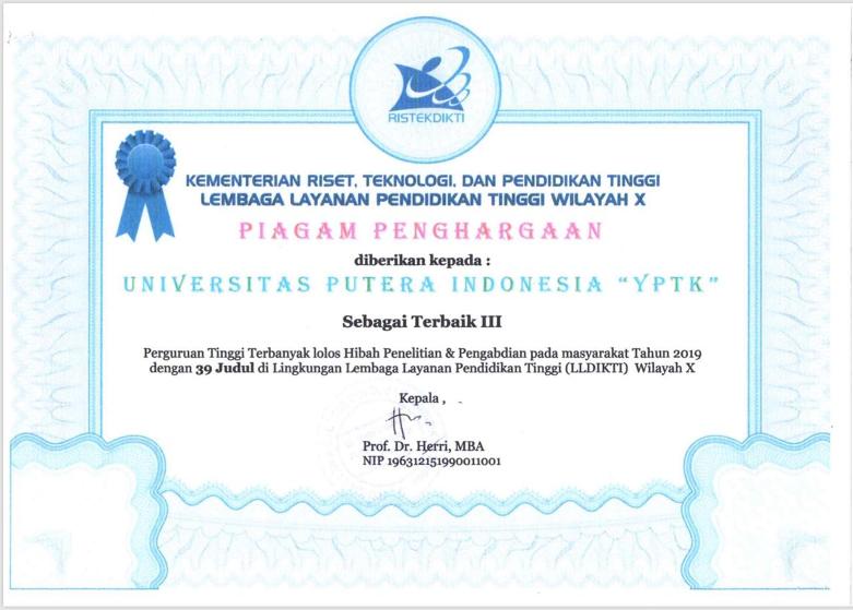 Universitas Putra Indonesia YPTK Padang Memperoleh Penghargaan Sebagai ...